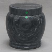 China Solid Structure Natural Stone Urns Marble Human Cremation Memorial Jar Wholesale for sale