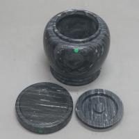 China Solid Structure Natural Stone Urns Marble Human Cremation Memorial Jar Wholesale for sale