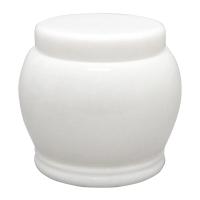 China Handcrafted White Natural Stone Ashes Urn Polished or Rough Finish 17x19cm for sale