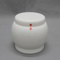 China Handcrafted White Natural Stone Ashes Urn Polished or Rough Finish 17x19cm for sale