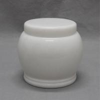 China Handcrafted White Natural Stone Ashes Urn Polished or Rough Finish 17x19cm for sale