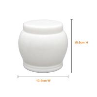 China Handcrafted White Natural Stone Ashes Urn Polished or Rough Finish 17x19cm for sale