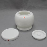 China Handcrafted White Natural Stone Ashes Urn Polished or Rough Finish 17x19cm for sale