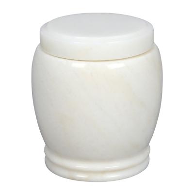 China White Natural Stone Cremation Urns Memorial Keepsake Urns Weather Resistant for sale