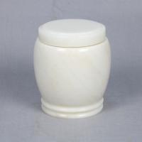 China White Natural Stone Cremation Urns Memorial Keepsake Urns Weather Resistant for sale