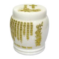 China Personalized White Marble Christian Urn For Human Ashes Polished Finish for sale