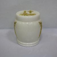 China Personalized White Marble Christian Urn For Human Ashes Polished Finish for sale