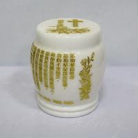 China Personalized White Marble Christian Urn For Human Ashes Polished Finish for sale