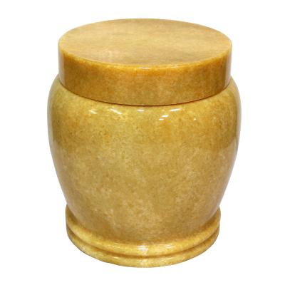 China High Gloss Natural Marble Ashes Urn Memorial Marble Burial Urns Large Capacity for sale