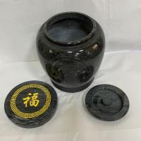 China OEM Black Marble Urns For Human Ashes , Memorial Ashes Jar Weather Resistant for sale