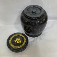 China OEM Black Marble Urns For Human Ashes , Memorial Ashes Jar Weather Resistant for sale