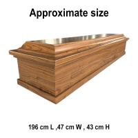 China Eco Friendly Wooden Burial Casket High Gloss Finish Natural Wood Grain for sale