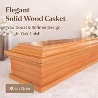 China Classic Timeless Appearance Funeral Caskets Wood Cremation Caskets For Burial for sale