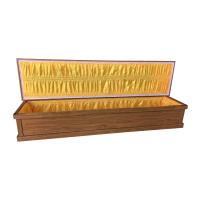 China Customized Design Wooden Casket Smooth Finish Classic Funeral Coffin for sale