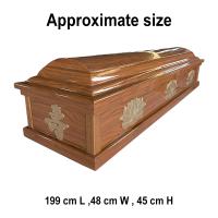 China Traditional Solid Wood Casket Custom Shape Elegant Design Burial Coffin for sale