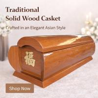 China Custom Size Wooden Caskets For Ashes Smooth Finish Solid Wood Funeral Coffin for sale