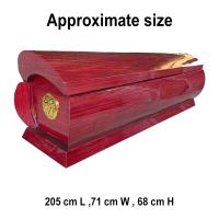 China OEM Custom Wood Caskets Polished Finish Classic Burial Casket With Gently Curved Lid for sale