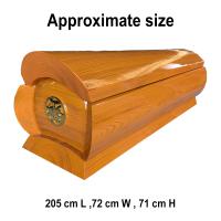 China Modern Classic Wooden Caskets For Human Ashes Sleek Lines Solid Wood Coffin for sale