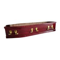 China Polished Surface Classic Wooden Coffins With Satin Interior Multi Design Style for sale