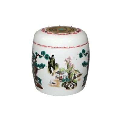 China Custom Designs Ceramic Adult Urns Hand Painted Large Capacity Porcelain Cremation Urns for sale