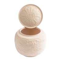 China Custom Kaolin Clay Biodegradable Urns Environmentally Friendly With Butterfly Accent for sale
