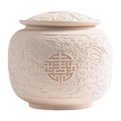 China Custom Kaolin Clay Biodegradable Urns Environmentally Friendly With Butterfly Accent for sale