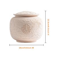 China Custom Kaolin Clay Biodegradable Urns Environmentally Friendly With Butterfly Accent for sale
