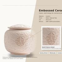 China Custom Kaolin Clay Biodegradable Urns Environmentally Friendly With Butterfly Accent for sale
