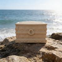 China Biodegradable Cremation Urn Box Eco Memorial Casket With Refined Embossed Details for sale