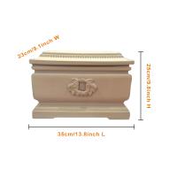 China Casket Style Biodegradable Cremation Urns Soft Stone Look Eco Friendly Burial Urns for sale