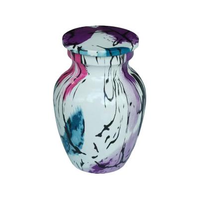 China Customized Color Ceramic Funeral Urns Peacock Feather Design For Human Ashes for sale