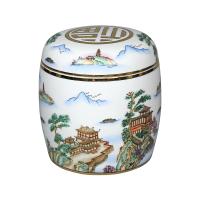 China Landscape Design Ceramic Memorial Urns For Human Ashes 24x23cm Wear Resistant for sale