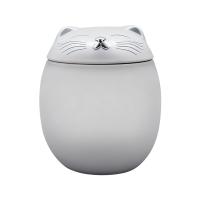China Custom Shapes Ceramic Cat Cremation Urn Minimalist Pet Ashes Keepsake Box for sale
