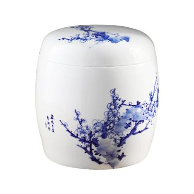 China Hand Painted Blue And White Ceramics Memorial Urns OEM ODM Supported for sale
