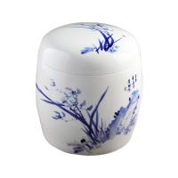 China Blue White Porcelain Adult Urn for Human Ashes Traditional Chinese Pattern for sale