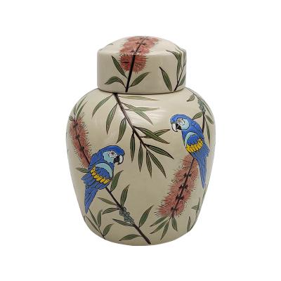 China Hand Painted Ceramic Ginger Jar Home Decor OEM Service Smooth Glazed Finish for sale