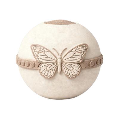 China Compostable Cremation Urn With Butterfly Band , Biodegradable Containers For Ashes for sale