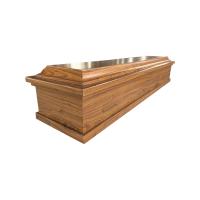 China Eco Friendly Wooden Burial Casket High Gloss Finish Natural Wood Grain for sale