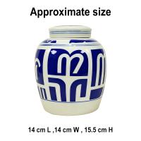 China Blue Monogram Style OEM Wholesale Ceramic Funeral Urns for sale
