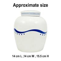 China Minimal White Blue Line OEM Wholesale Ceramic Funeral Urns for sale