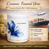 China White Blue Floral OEM Wholesale Ceramic Funeral Urns for sale