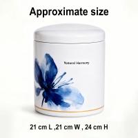 China White Blue Floral OEM Wholesale Ceramic Funeral Urns for sale