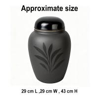 China Ceramic Funeral Urns Bulk Supply Modern Black Gloss Lid for sale