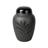 China Ceramic Funeral Urns Bulk Supply Modern Black Gloss Lid for sale