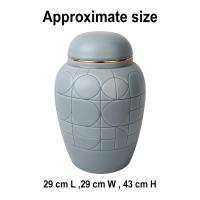 China Ceramic Funeral Urns Grey Geometric Texture OEM Wholesale for sale