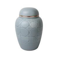 China Ceramic Funeral Urns Grey Geometric Texture OEM Wholesale for sale
