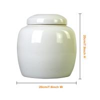 China Ceramic Funeral Urns Glossy White Jar Shape OEM Wholesale for sale