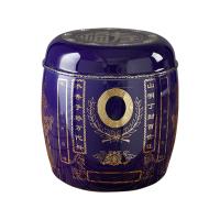 China Ceramic Adult Urns Navy Blue Gold Asian Style OEM Wholesale for sale