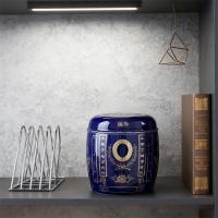 China Ceramic Adult Urns Navy Blue Gold Asian Style OEM Wholesale for sale