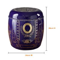 China Ceramic Adult Urns Navy Blue Gold Asian Style OEM Wholesale for sale